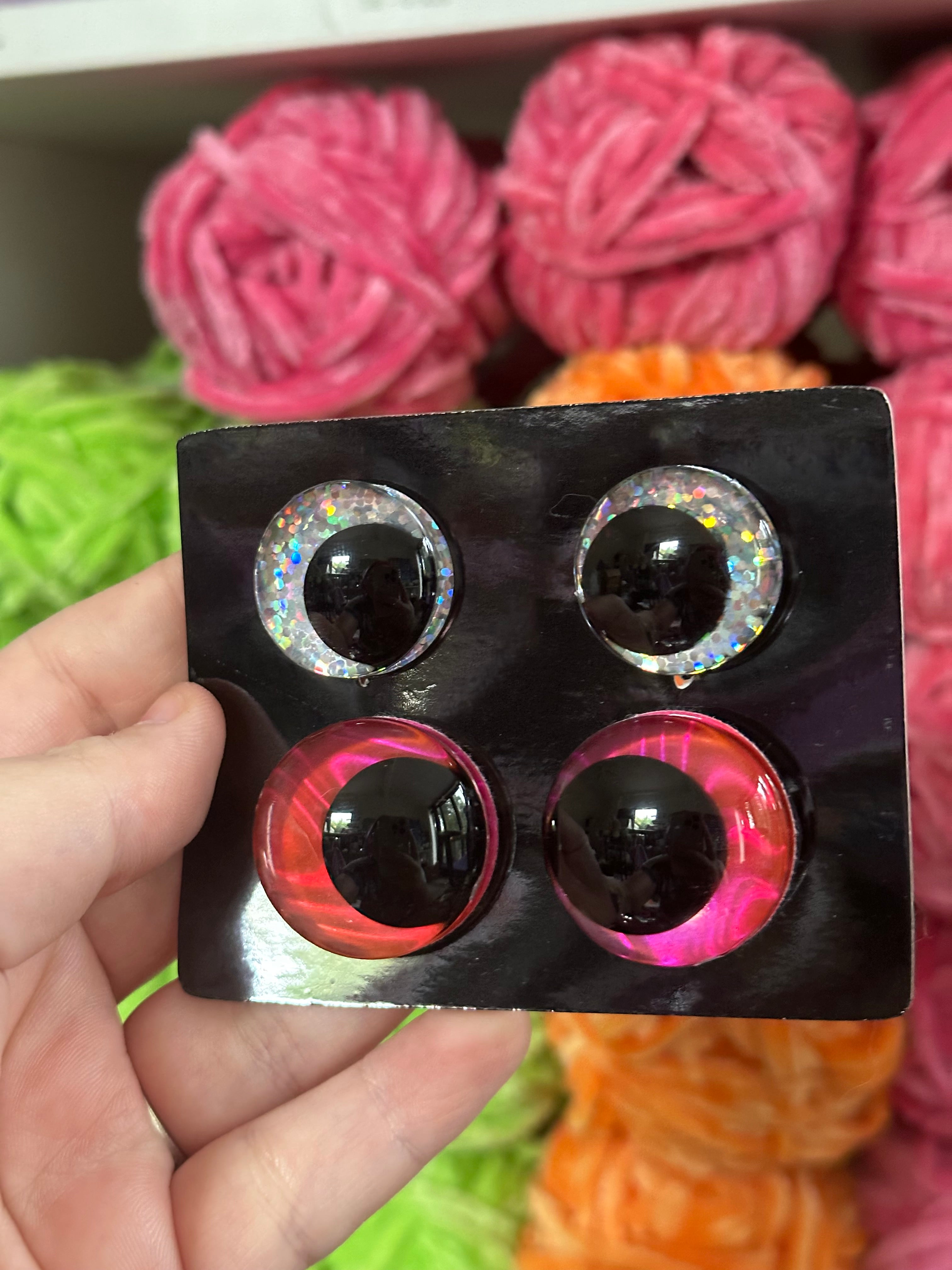 Off Centre Pupil Sinker Safety eyes two pairs 14-30mm- Holographics 25 ...